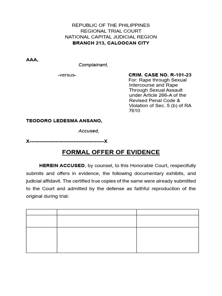 Evidence Submission in Rape Case | PDF | Gender Related Violence | Crimes