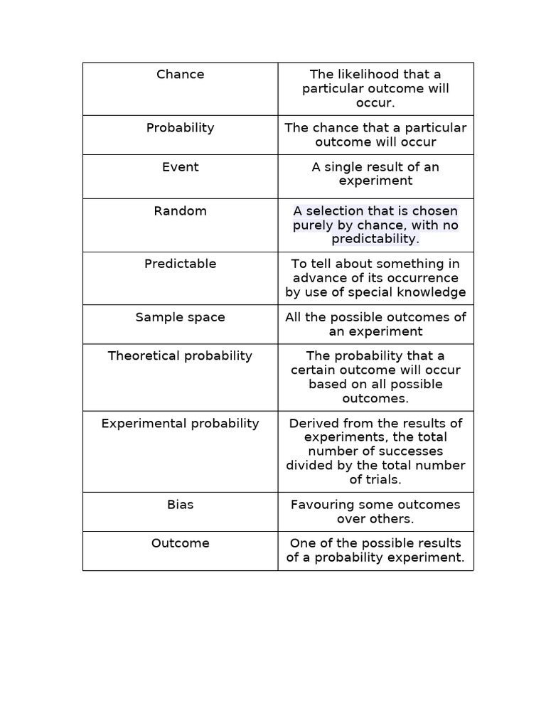 Probability Key Words | PDF