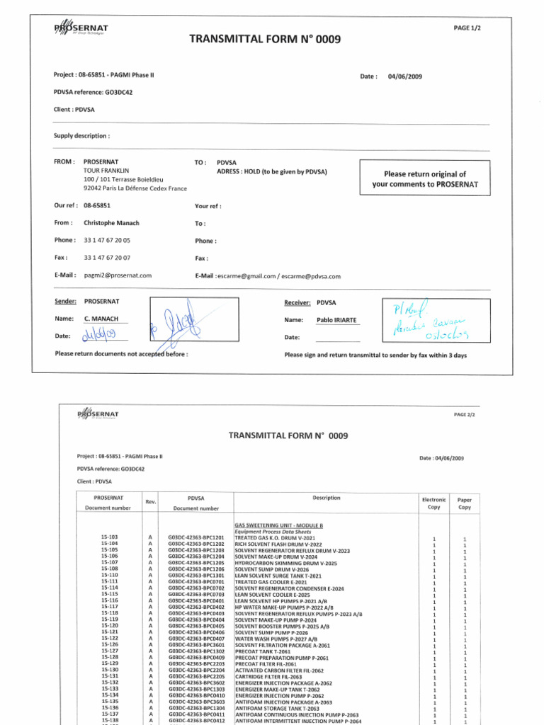 851-Transmittal form 0009 | PDF