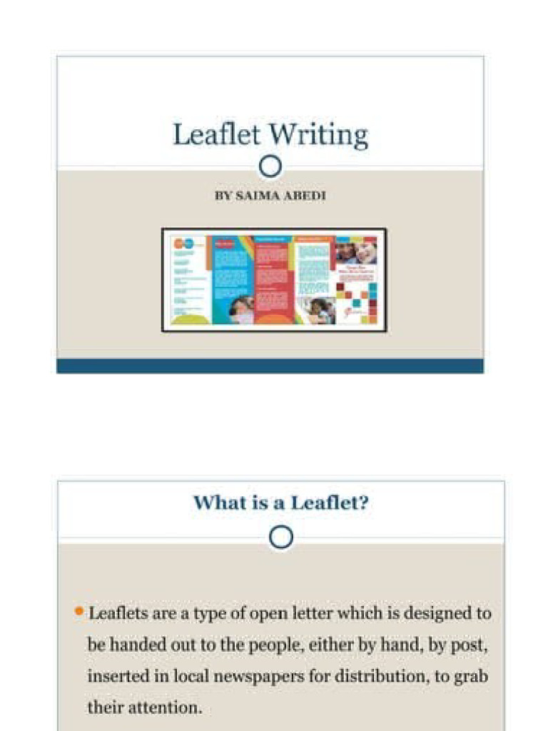 Leaflet Writing Slideshare | PDF