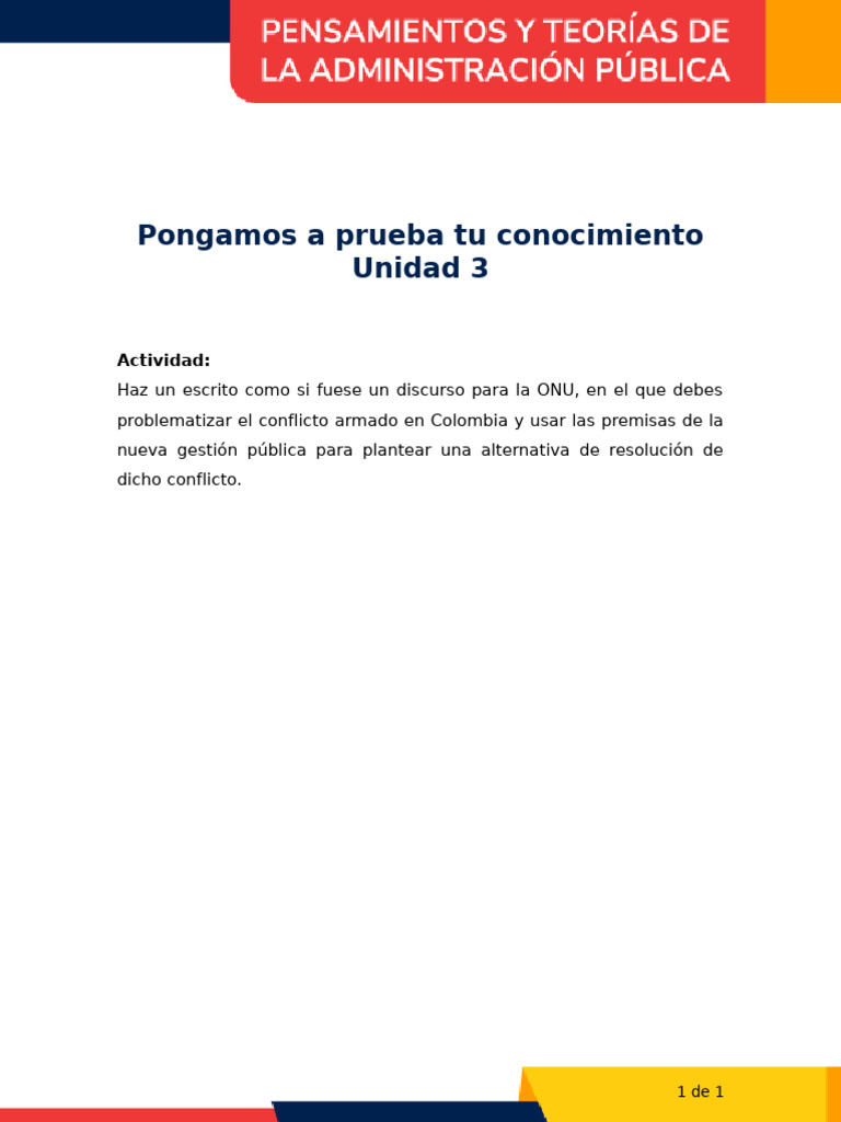 Pongamos A Prueba Tu Conocimiento Unidad 3 | PDF