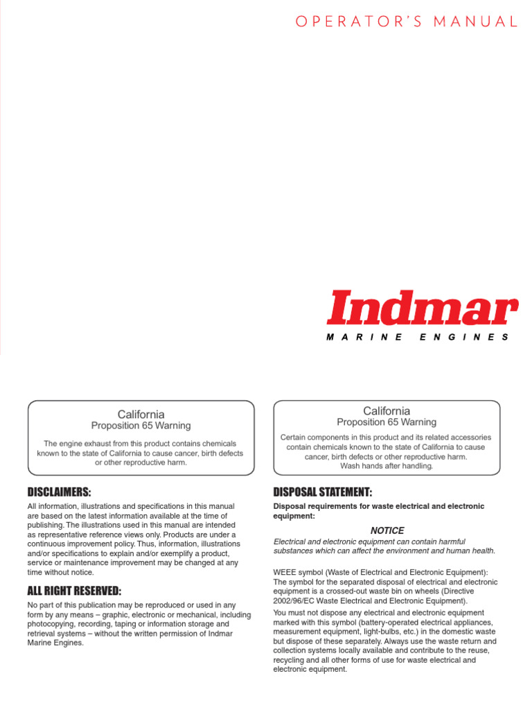 Indmar Operators Manual 2015 and 2016 Ford Based Engines | PDF ...