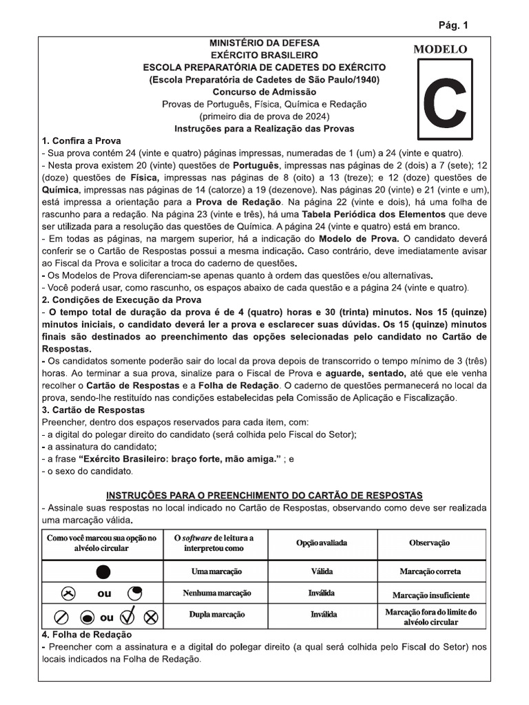 2024 Prova Modelo C | PDF