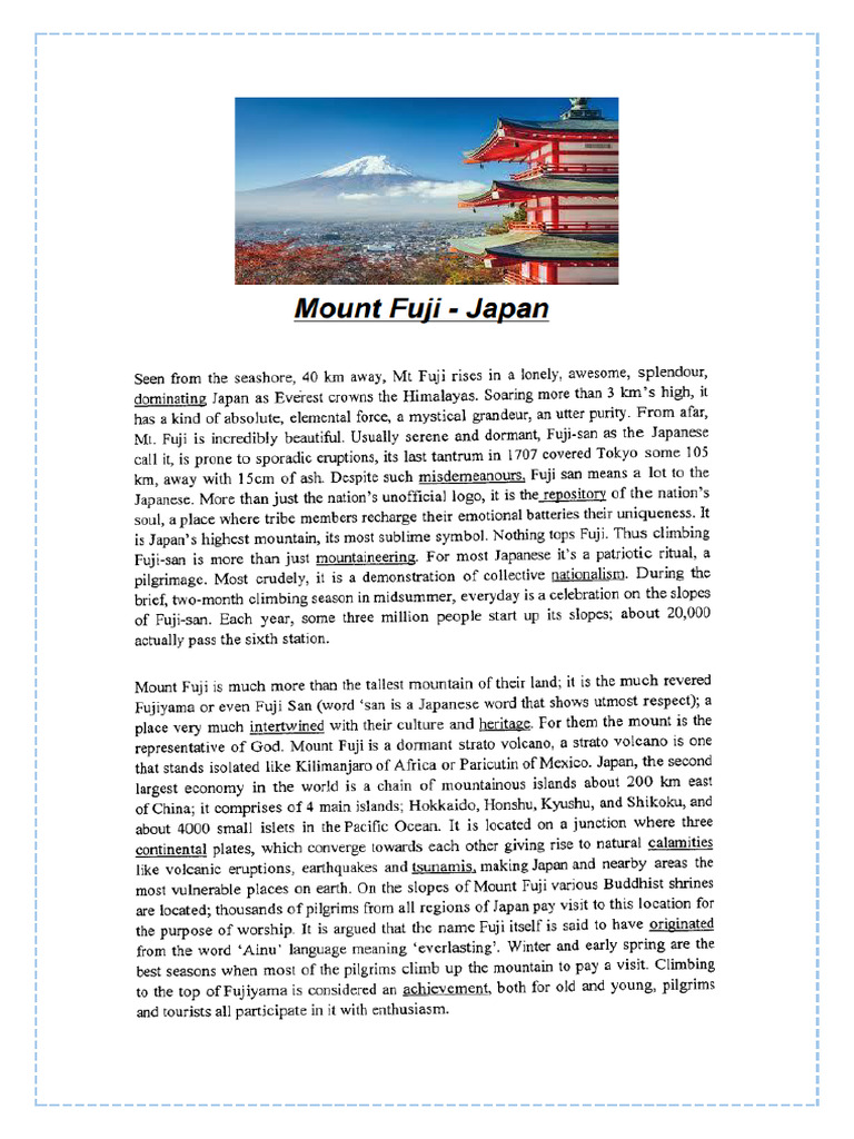 ENG Comprehension Mt. Fuji | PDF