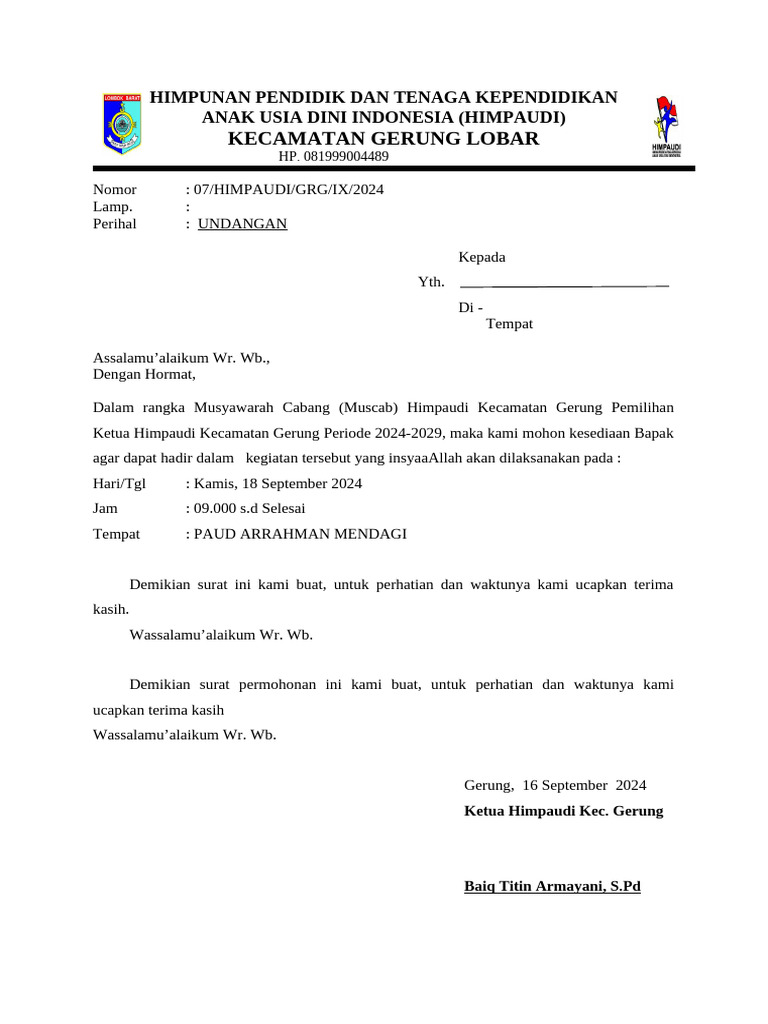 Undangan Muscab | PDF
