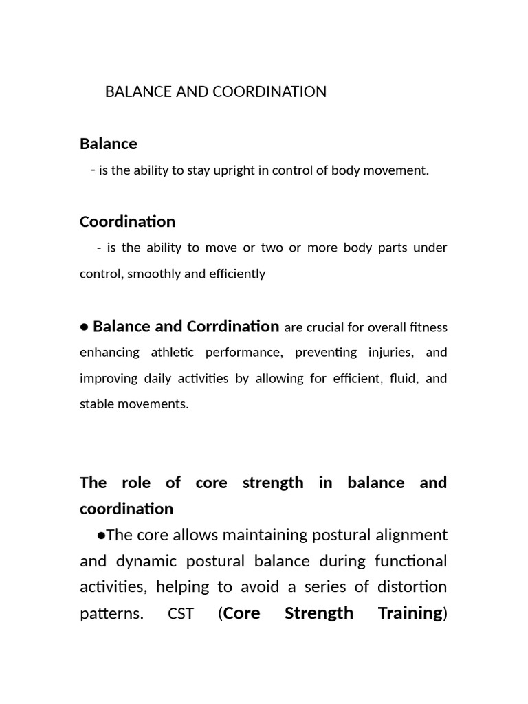 Balance and Coordination Exercises Guide | PDF | Balance (Ability ...