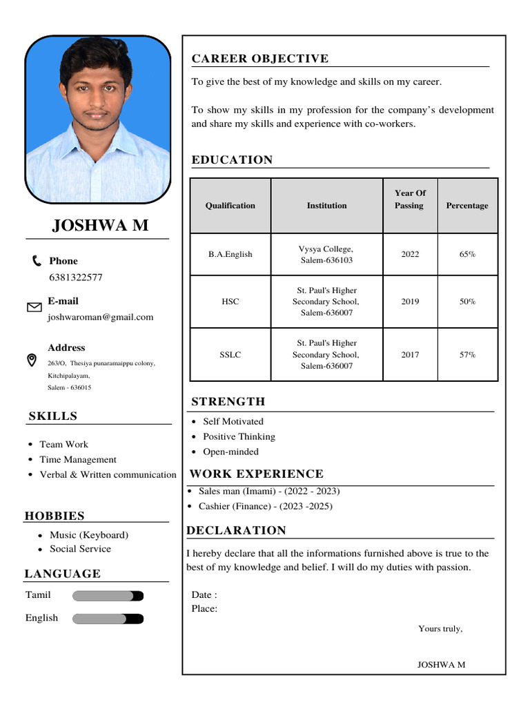 (Original Size) Copy of Monochrome Simple Professional Resume ...
