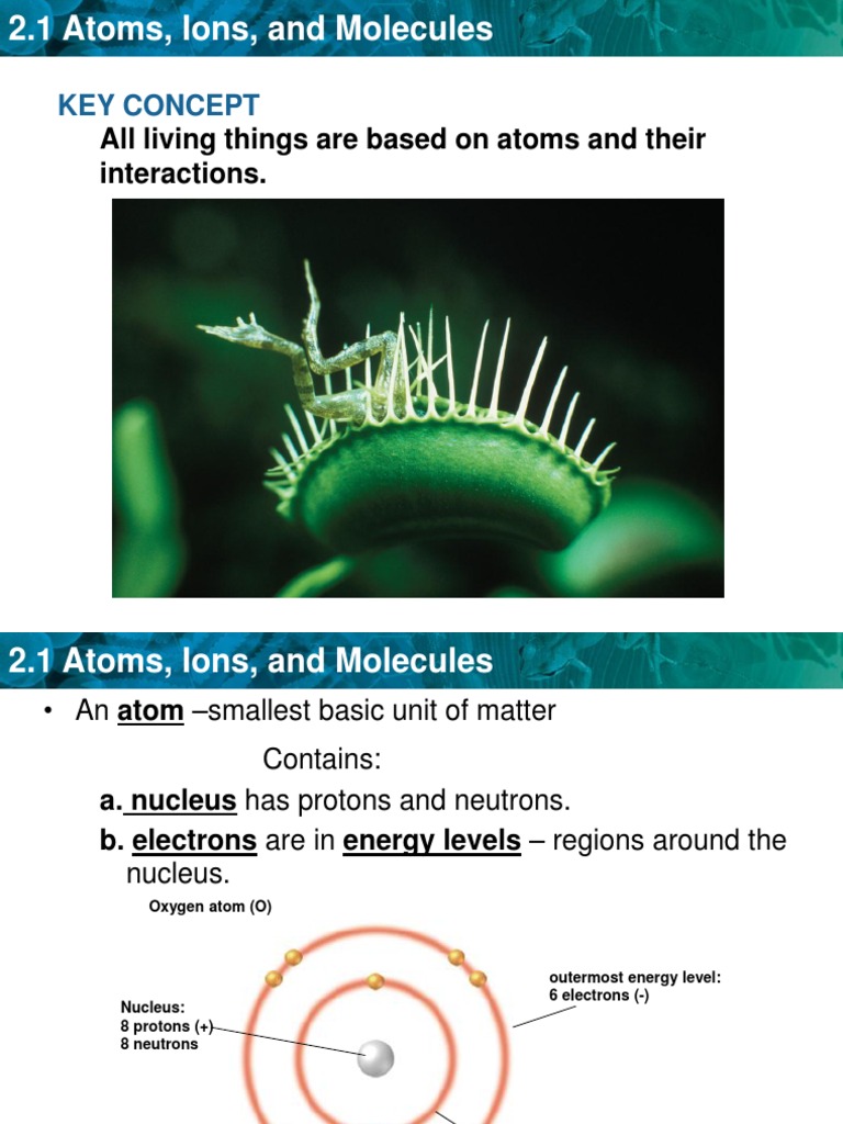 Lecture 1-Atoms, Molecules & Ions | PDF | Ion | Atoms