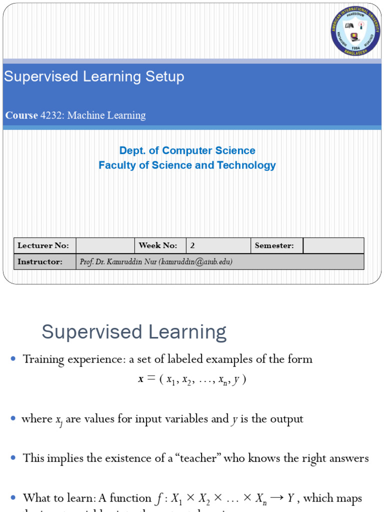 Supervised Learning in Machine Learning | PDF | Statistical ...