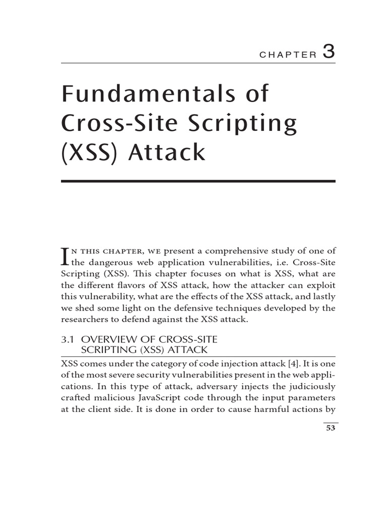 Chapter 3 Fundamentals of Cross-Site Scripting (XSS) Attack) | PDF ...