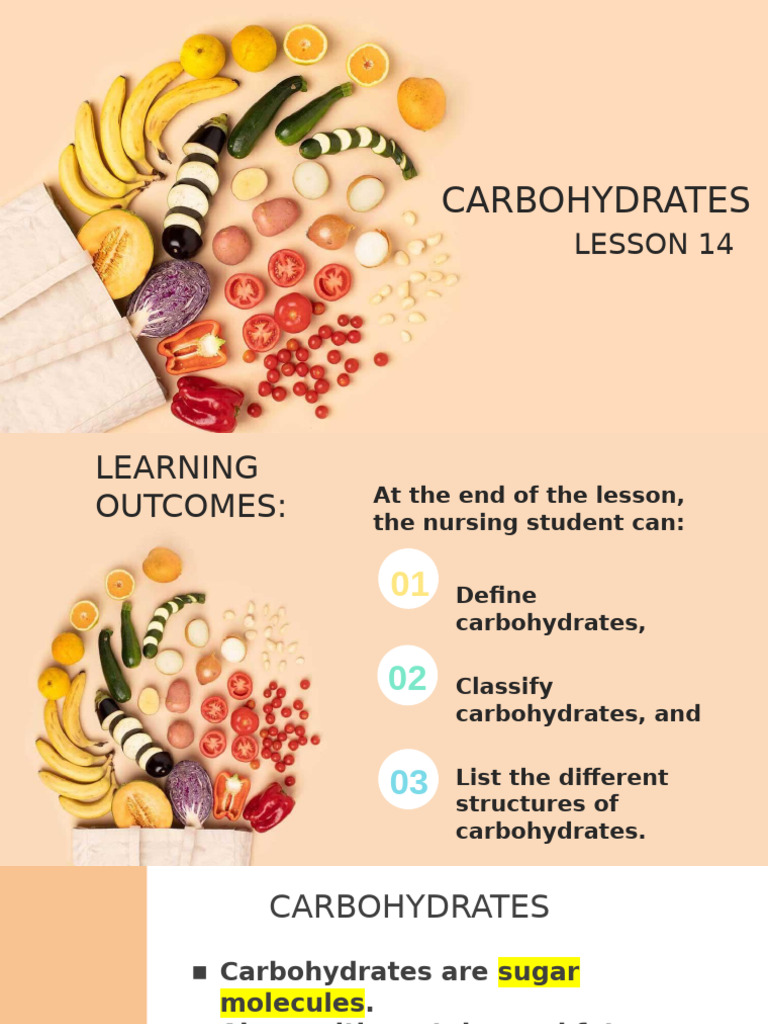Lesson 14 Carbohydrates | PDF | Carbohydrates | Glucose