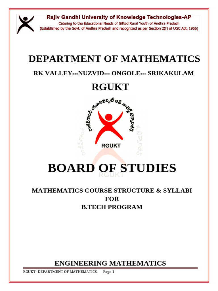 Engineering Mathematics - BOS - 2025 | PDF | Matrix (Mathematics ...