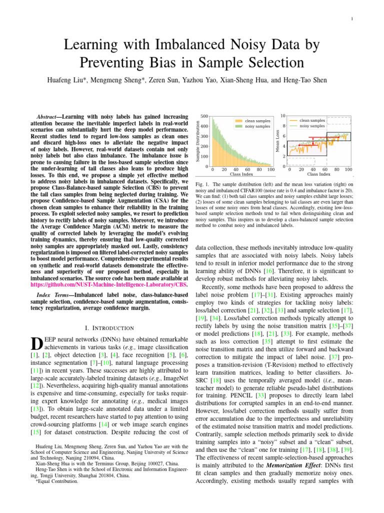 Imbalanced Noisy Data Learning Method | PDF | Sampling (Statistics ...