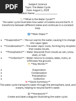 Water Cycle Comic Strip Project Guide | PDF