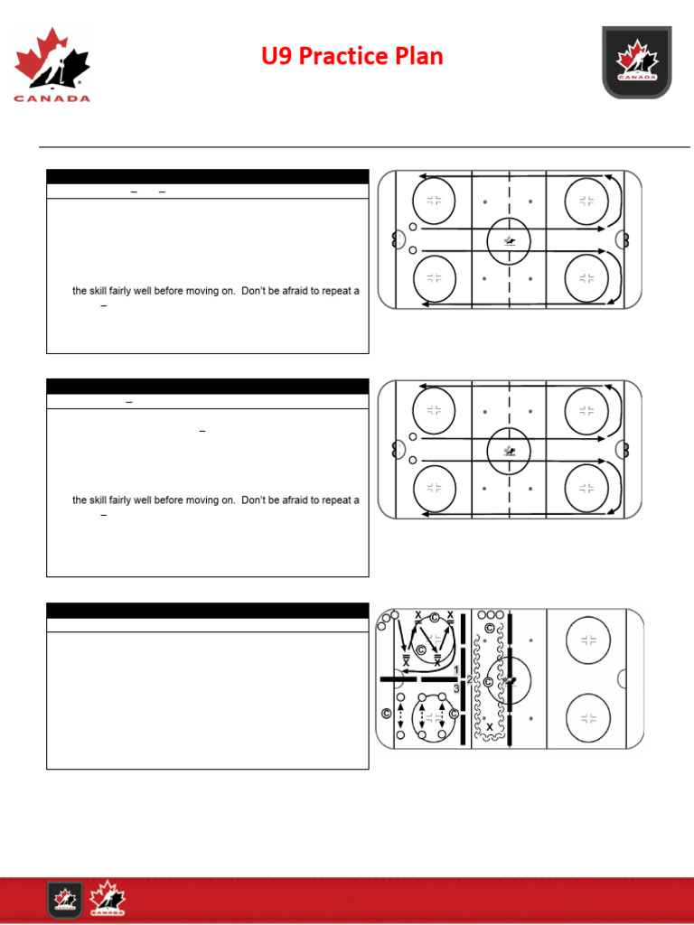 U9 Hockey Practice Plan and Drills | PDF