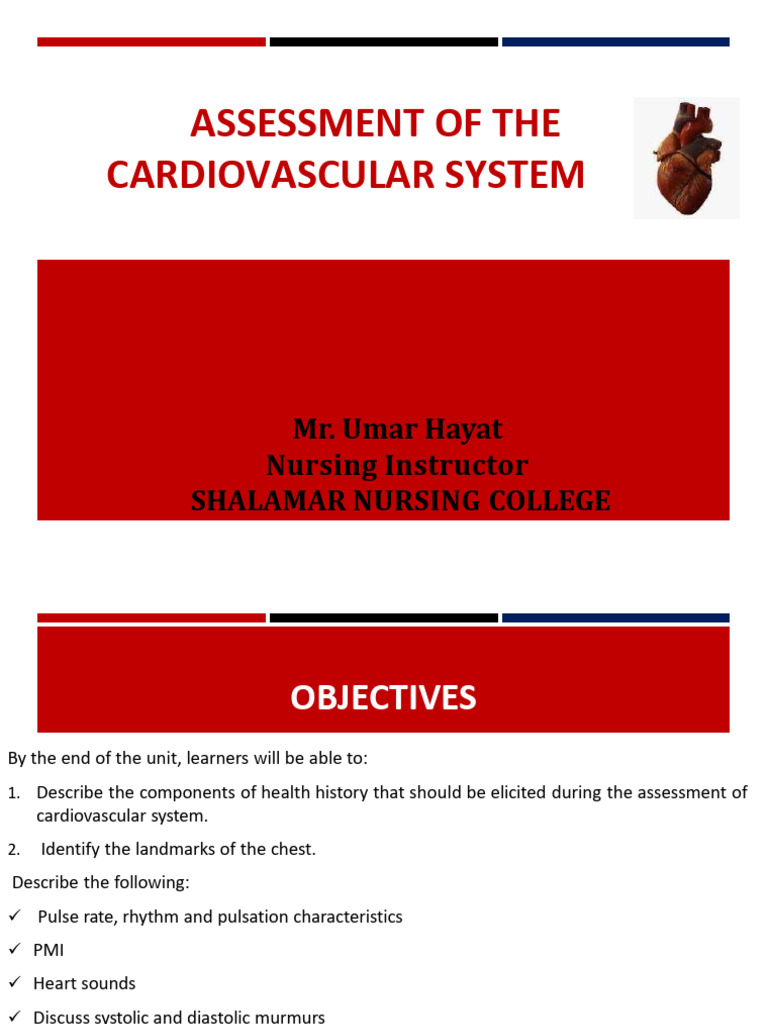 Cardiovascular System Assessment Guide | PDF | Pulse | Heart Valve