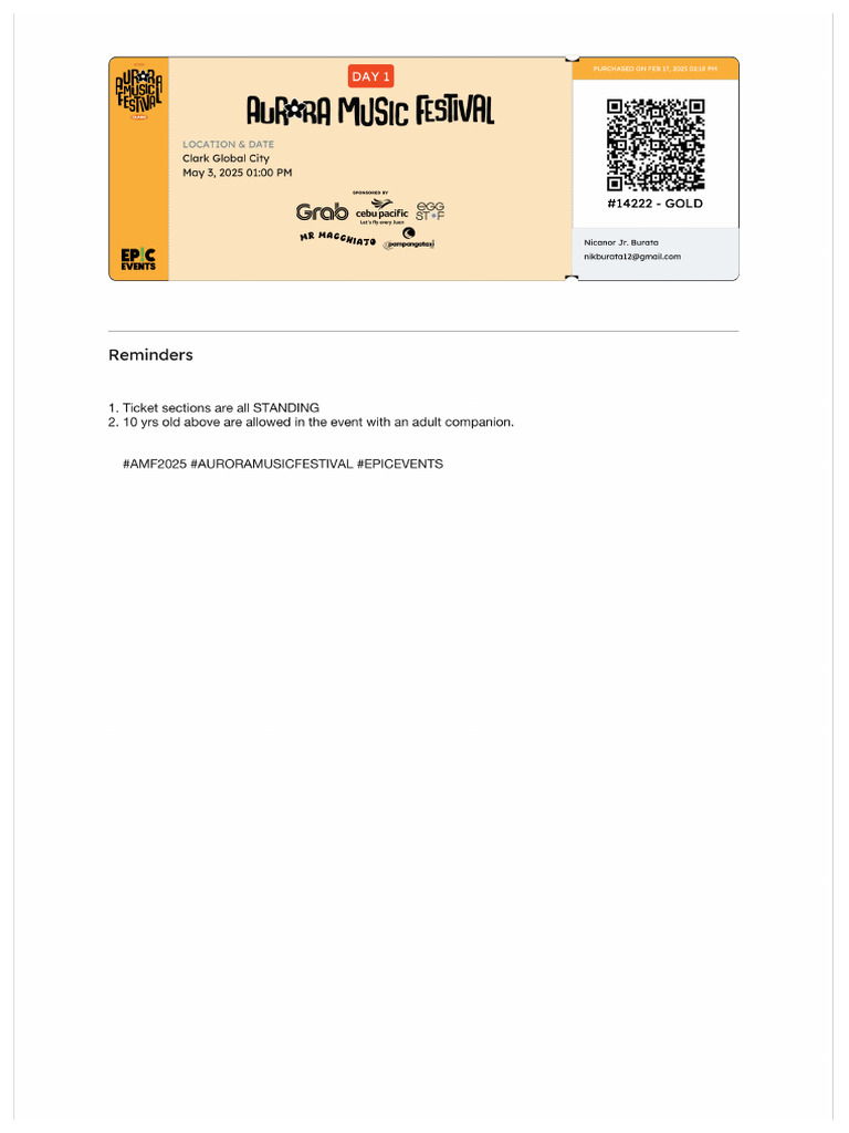 Ticket PDF | PDF