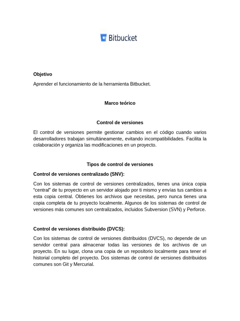 Bitbucket 26022025 | PDF | Control de versiones | Software de red ...