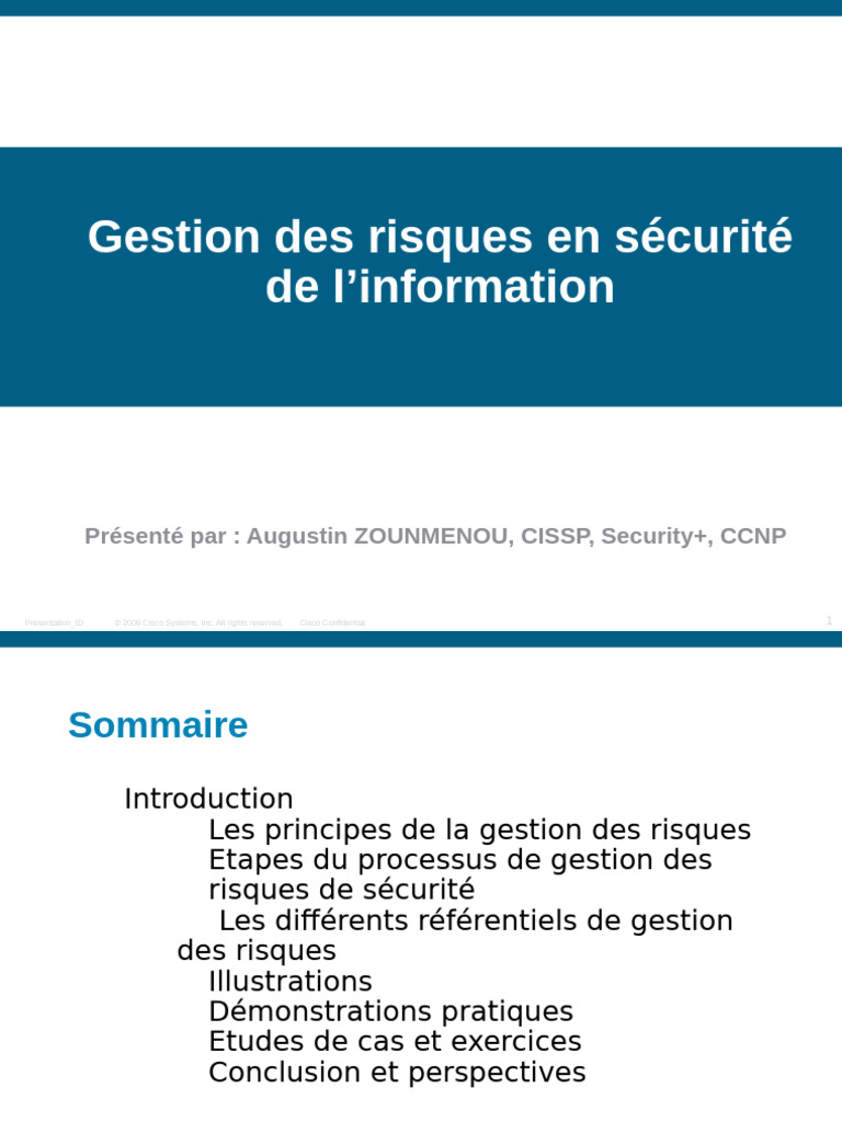 IFRI - Gestion Des Risques | PDF | Sécurité des systèmes d'information | Sécurité