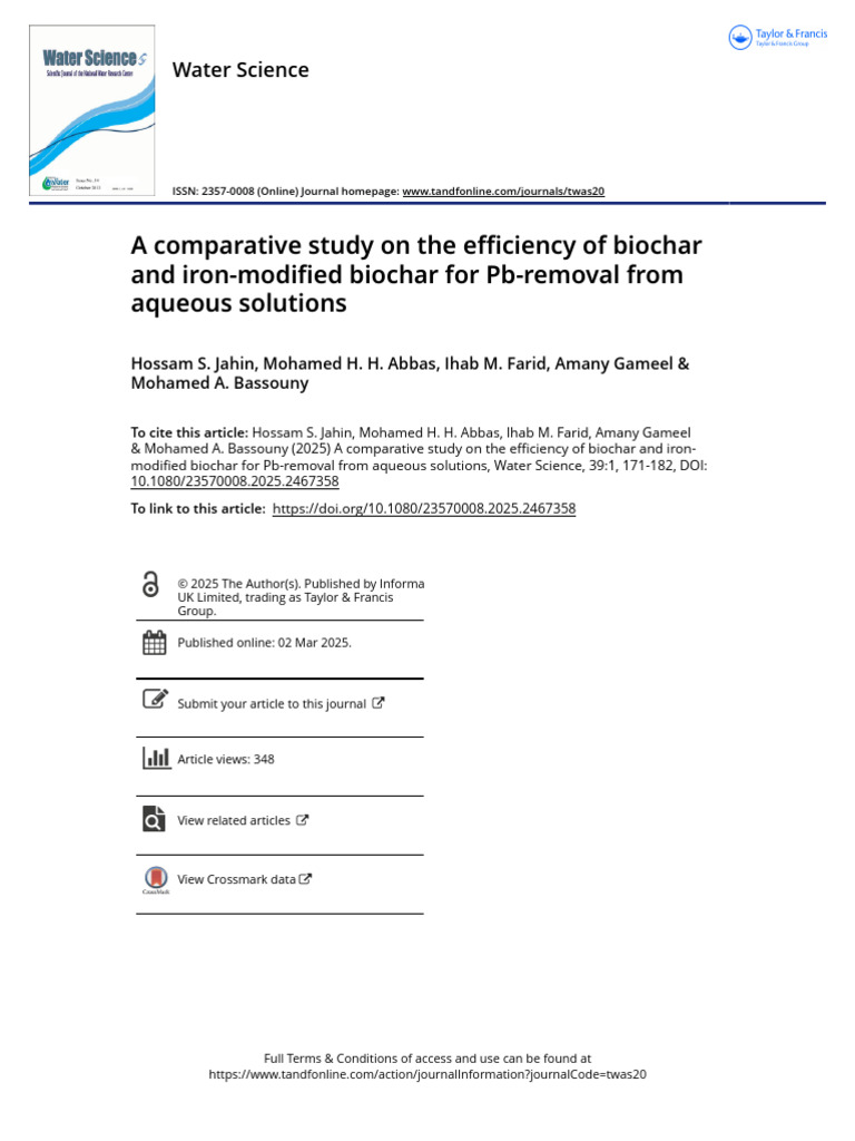 A Comparative Study On The Efficiency of Biochar and Iron-Modified ...
