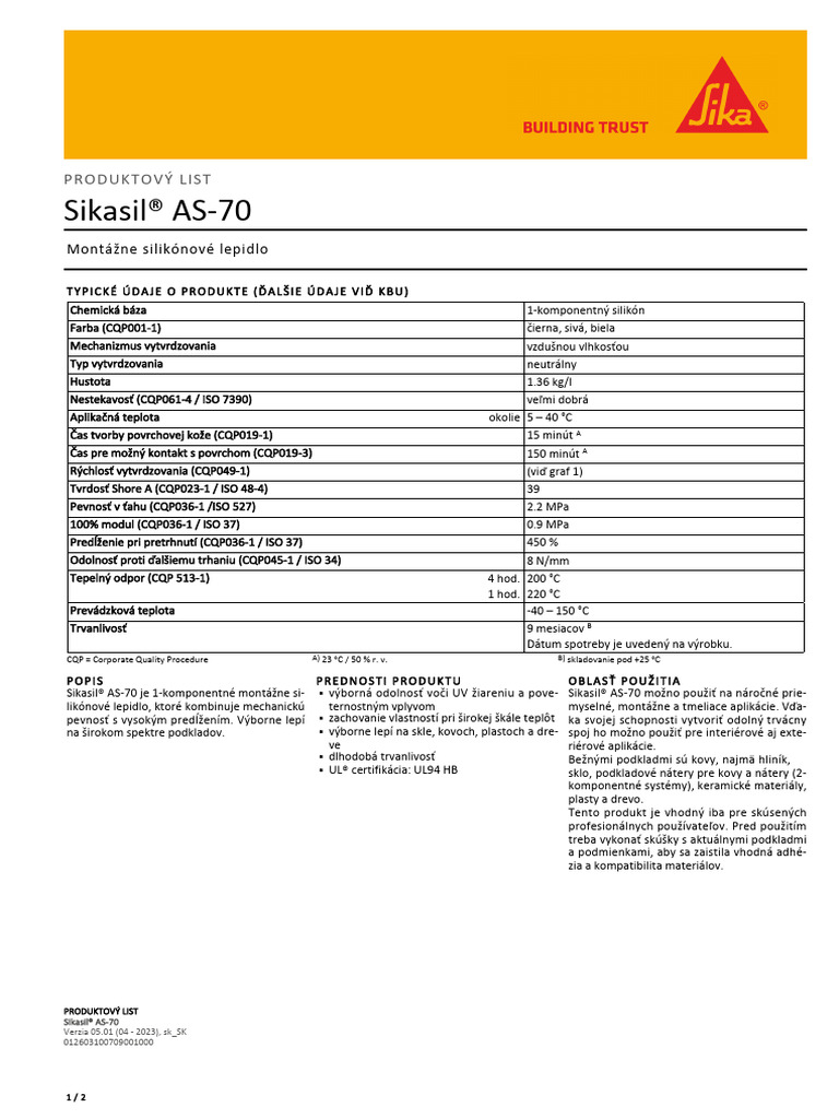 Sikasil As 70 | PDF