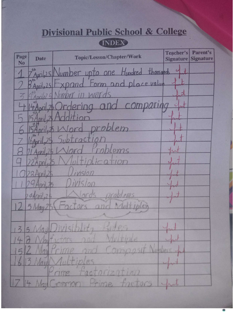 Maths Class IV | PDF