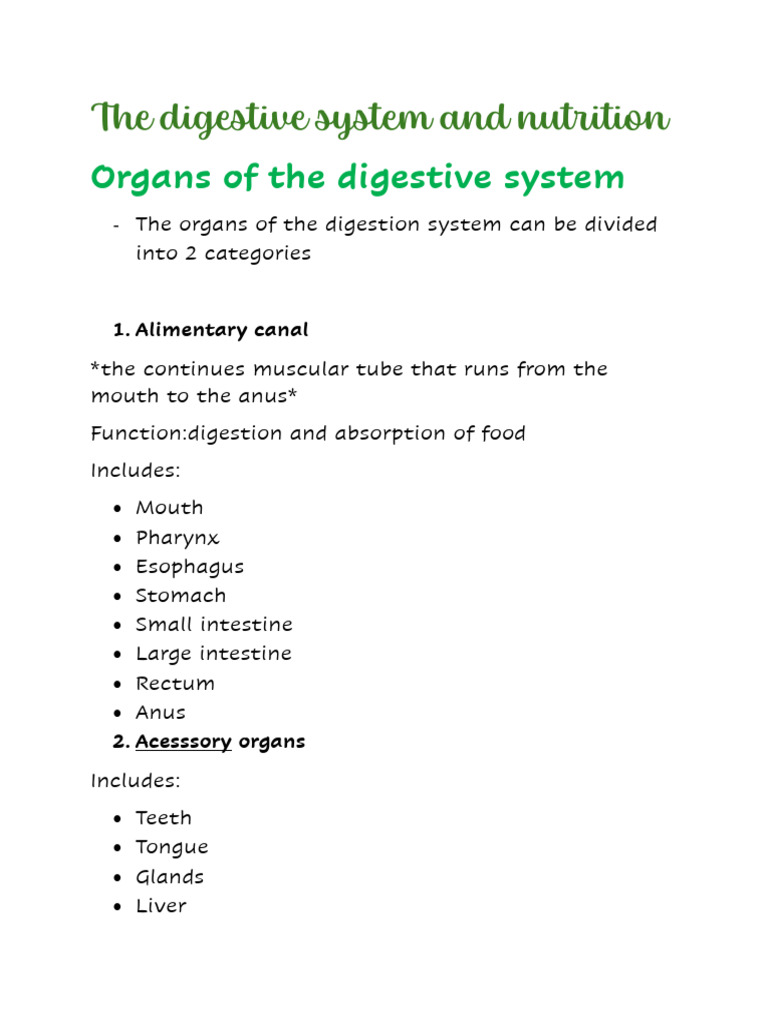 The Digestive System and Nutrition | PDF | Digestion | Pancreas