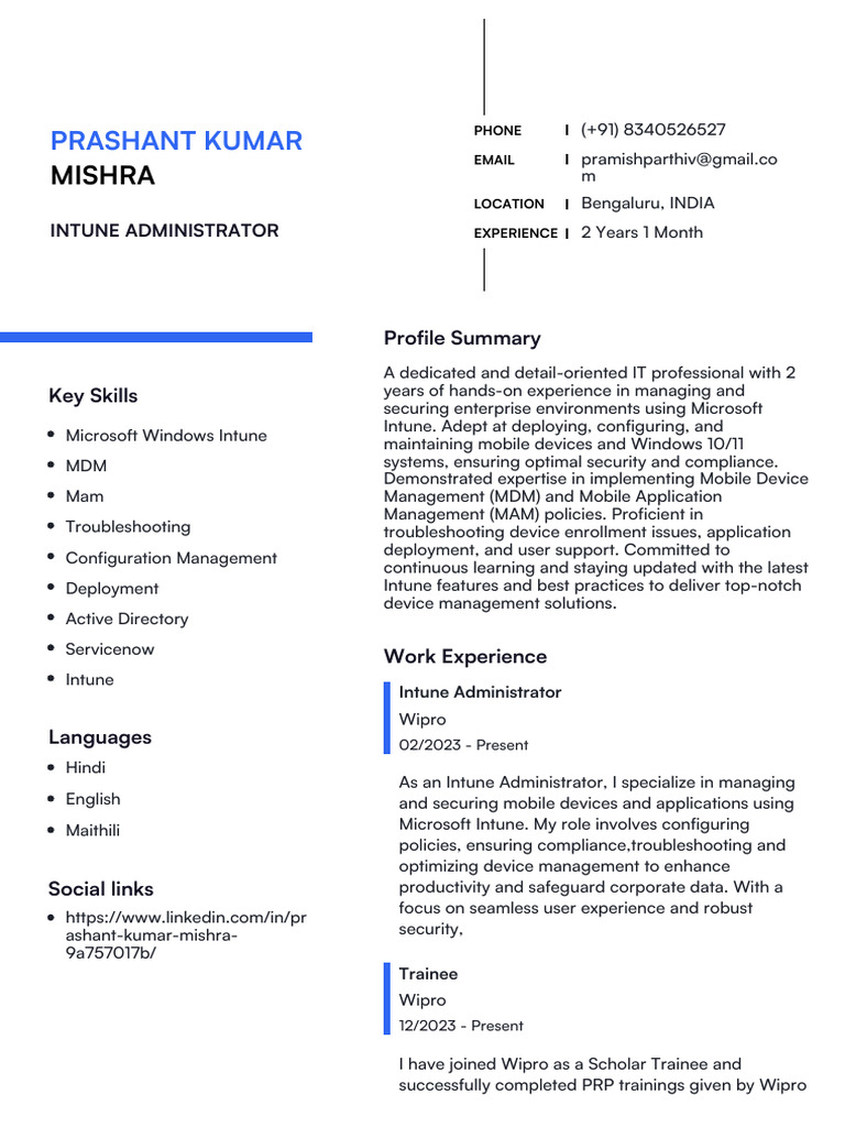 Prashant Mishra-Intune Admin | PDF | Computing | Software