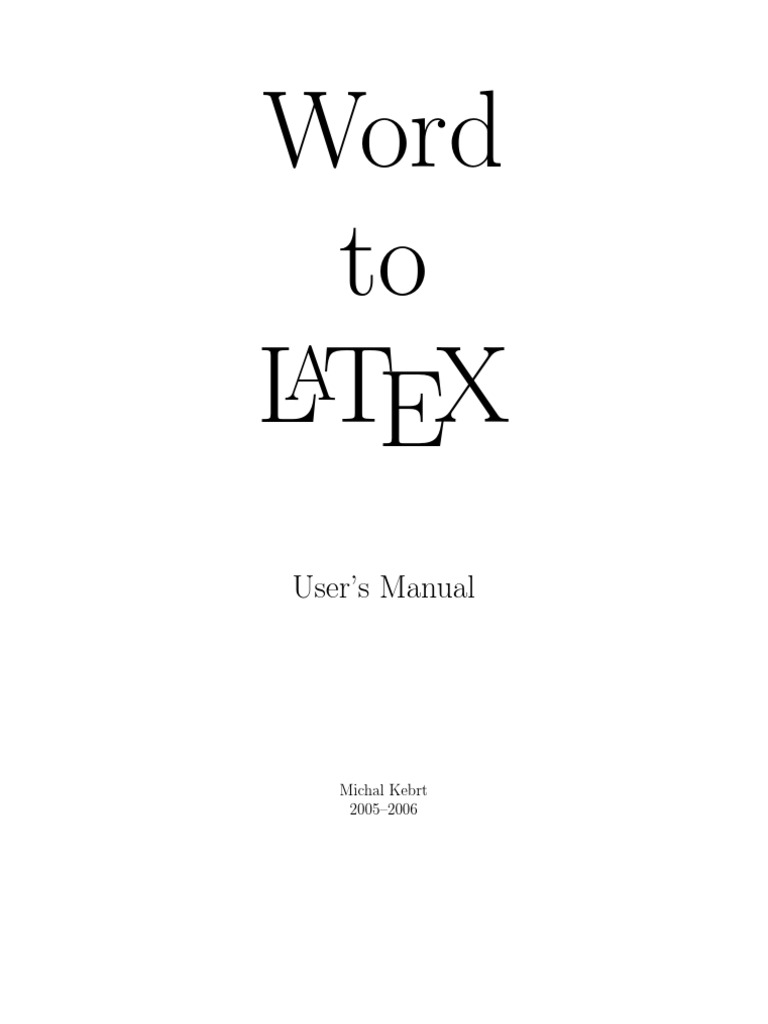 Word to LaTeX Conversion Guide | PDF | Microsoft Word | Xslt