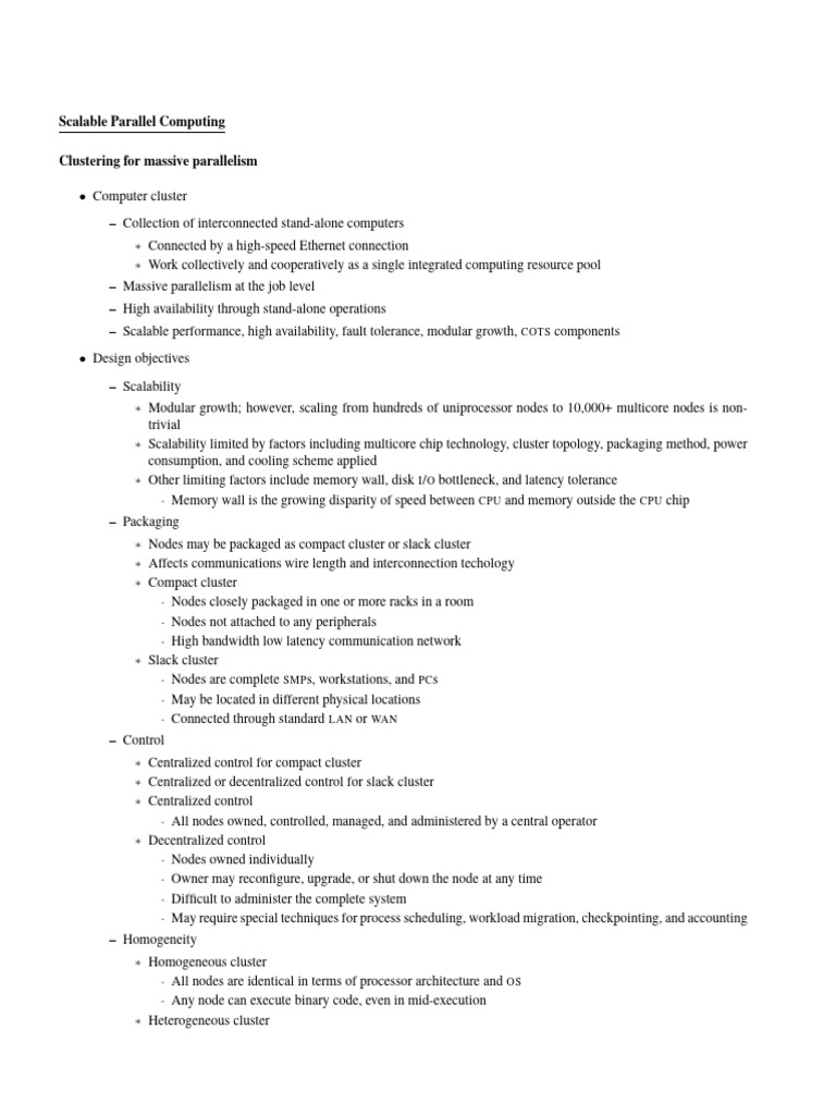 Clustering For Massive Parallelism | PDF | Computer Cluster | Load Balancing (Computing)