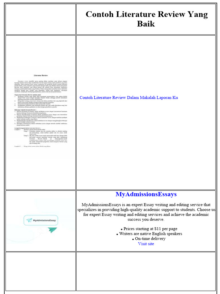 Contoh Literature Review Yang Baik | PDF