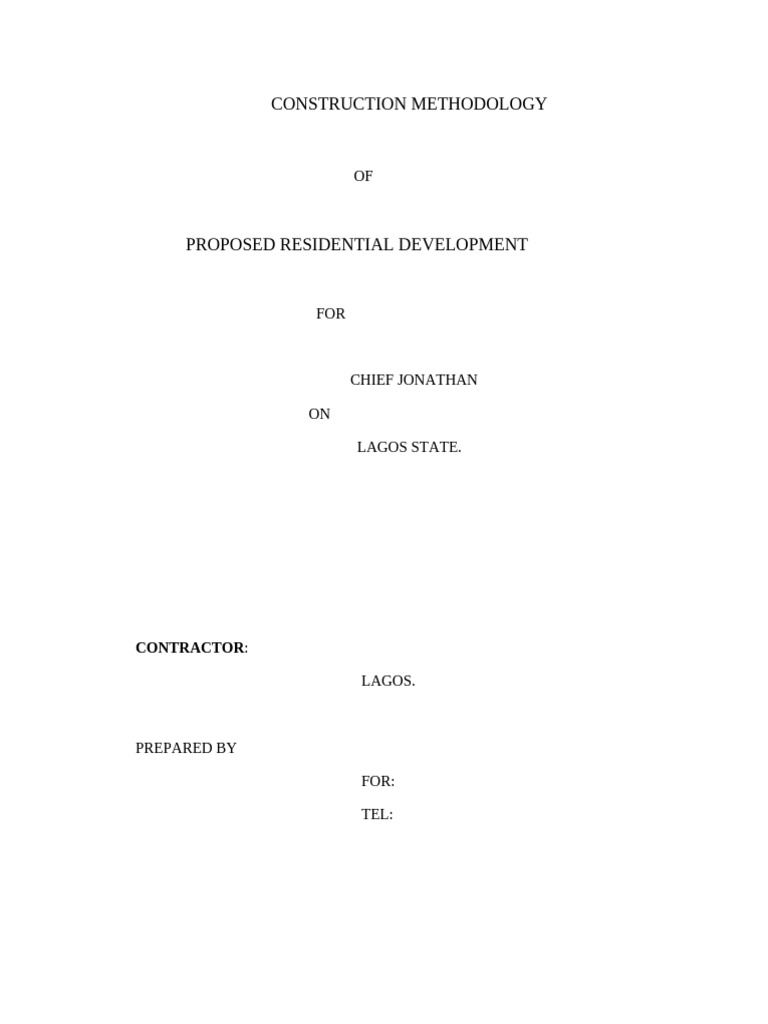 Construction Methodology for Lagos Housing | PDF | Concrete | Scaffolding