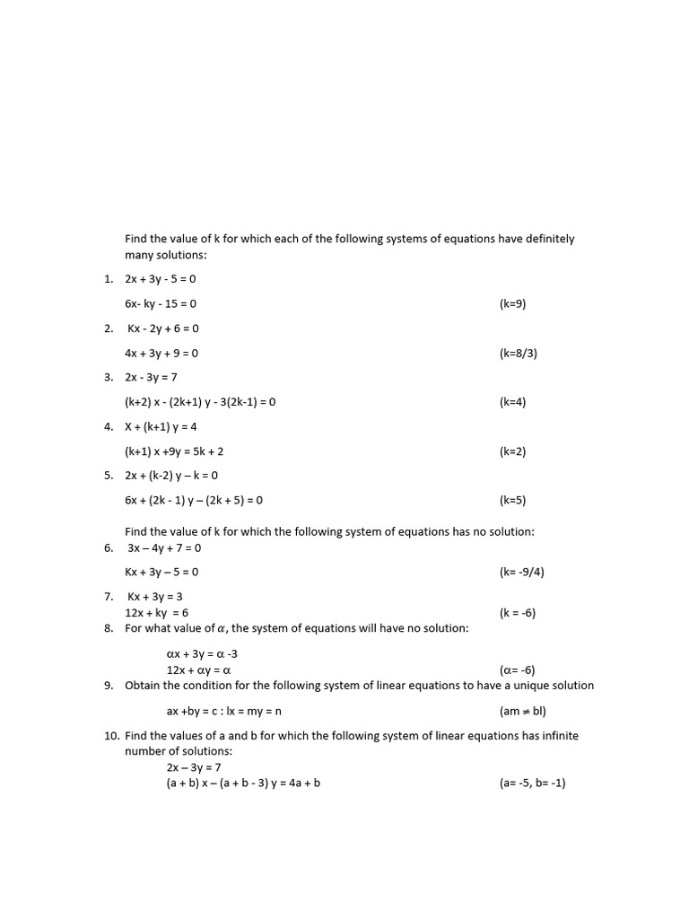 Conditions for Solvability in Linear Equations | PDF