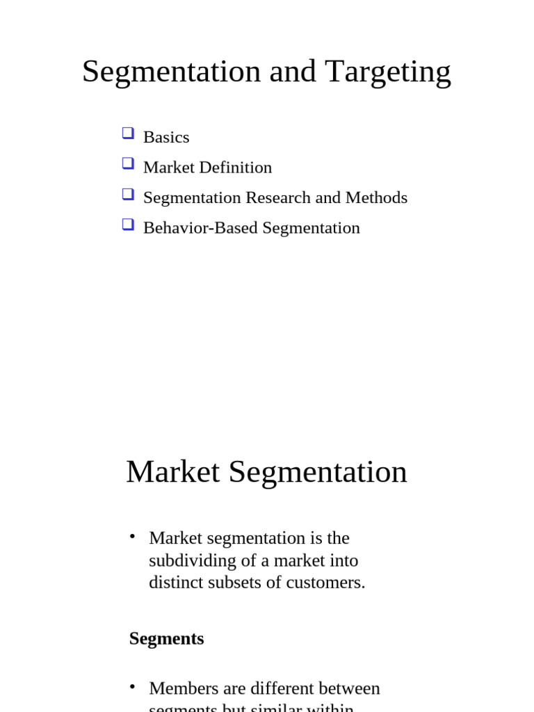 Segmentation & Targeting | PDF | Market Segmentation | Cluster Analysis
