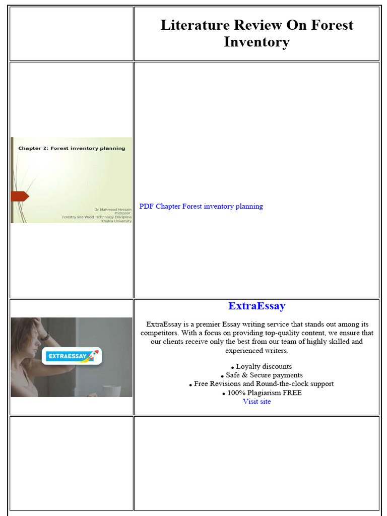 Literature Review On Forest Inventory | PDF | Sampling (Statistics)