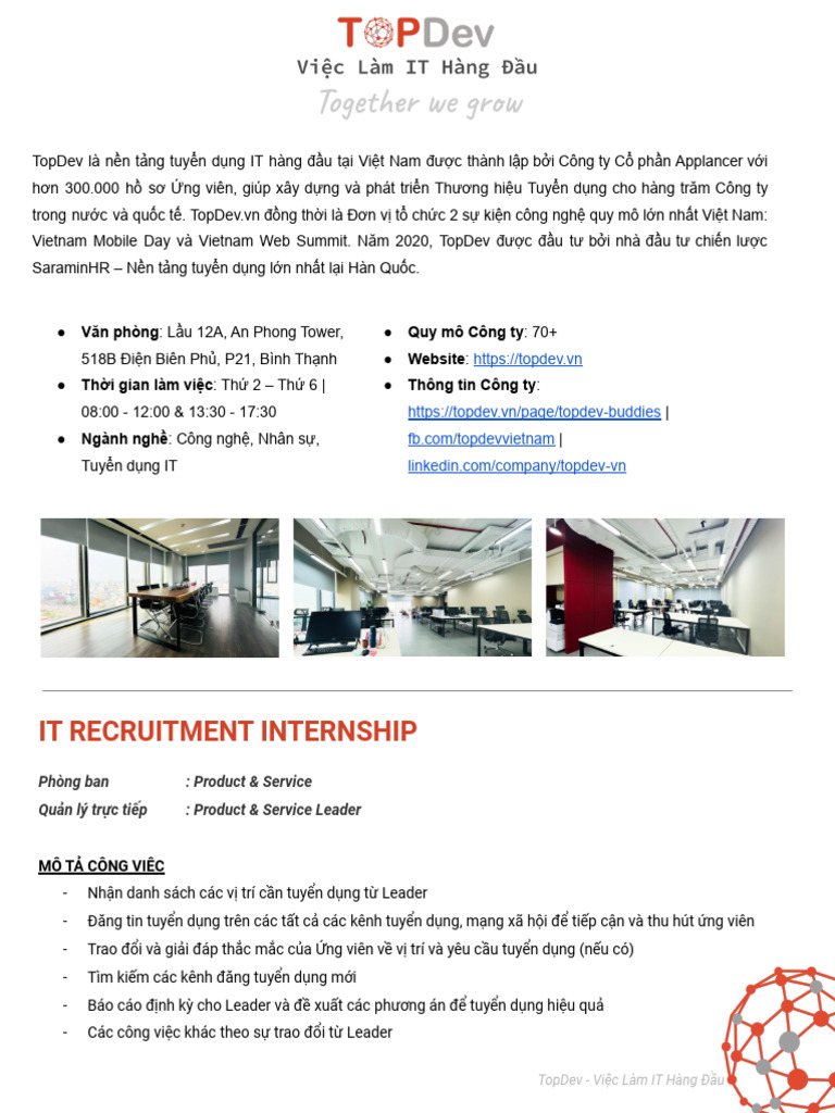 JD - Service - Recruitment Internship | PDF