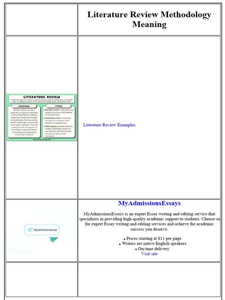 Literature Review Methodology Meaning | PDF | Systematic Review ...