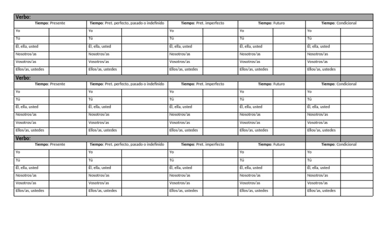 Lista para Conjugar Verbos | PDF | Verbo | Sintaxis