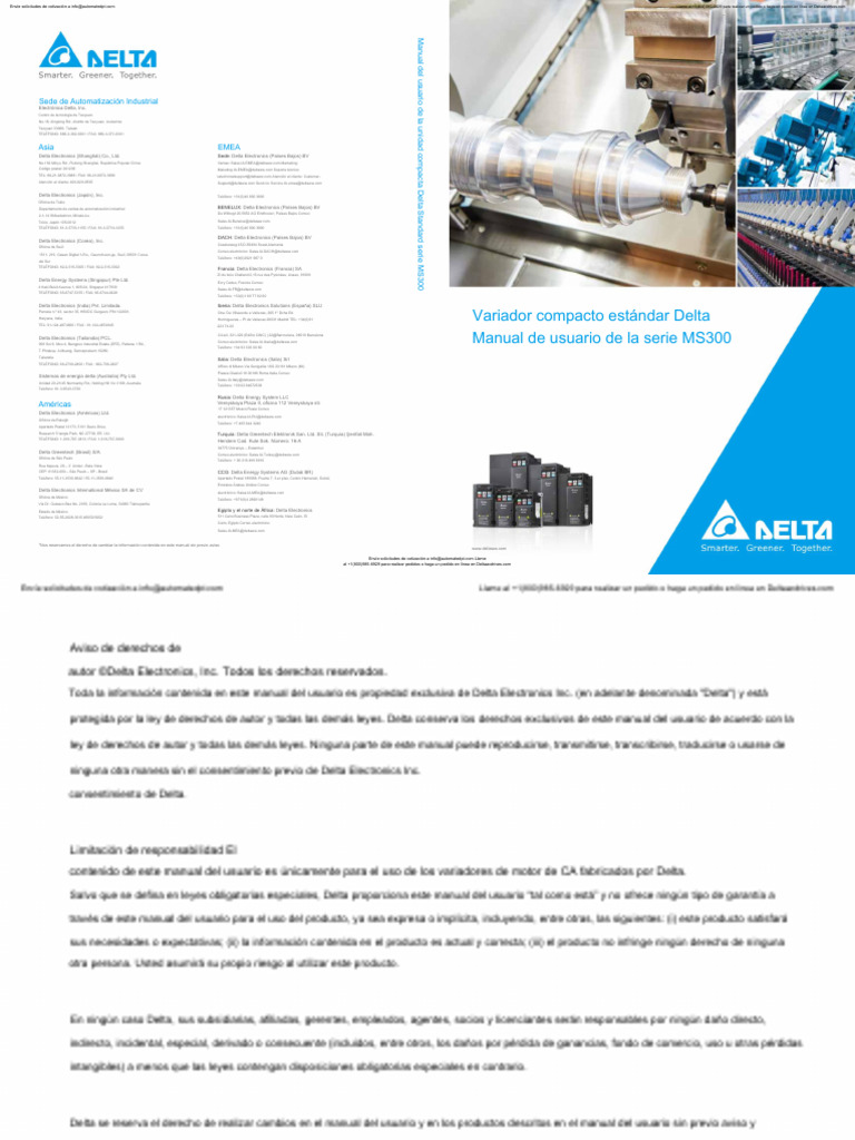 Manual de usuario Delta MS300 | PDF | Fuente de alimentación | Código QR