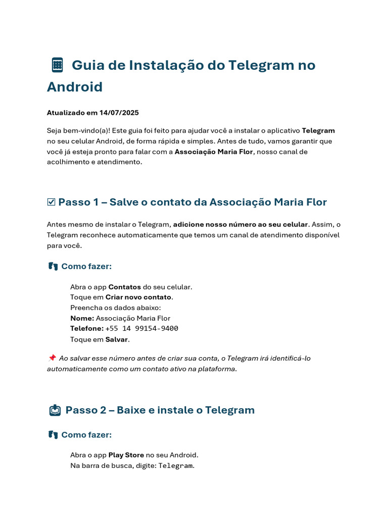 Guia Instalacao Telegram (Final) | PDF | Aplicativo para celular ...