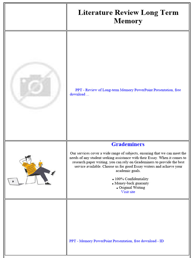Literature Review Long Term Memory | PDF | Memory | Long Term Memory
