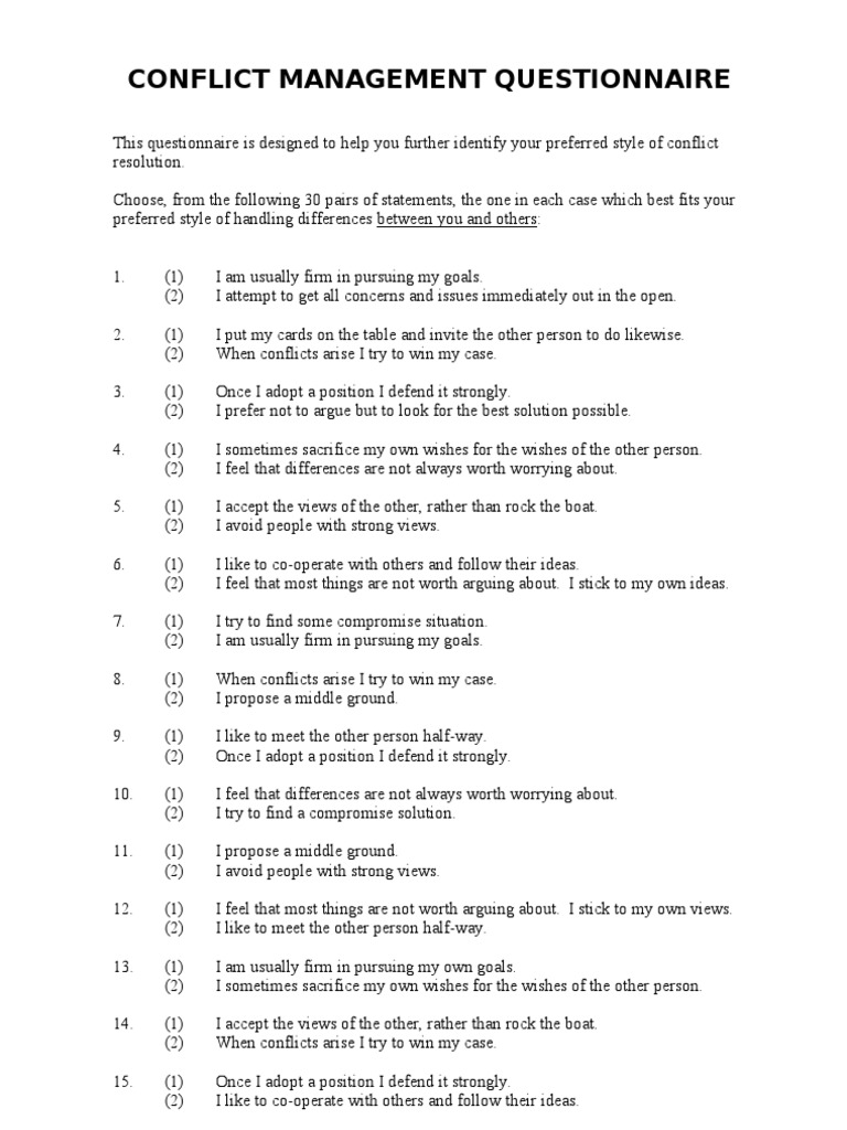 Conflict Management Styles | PDF