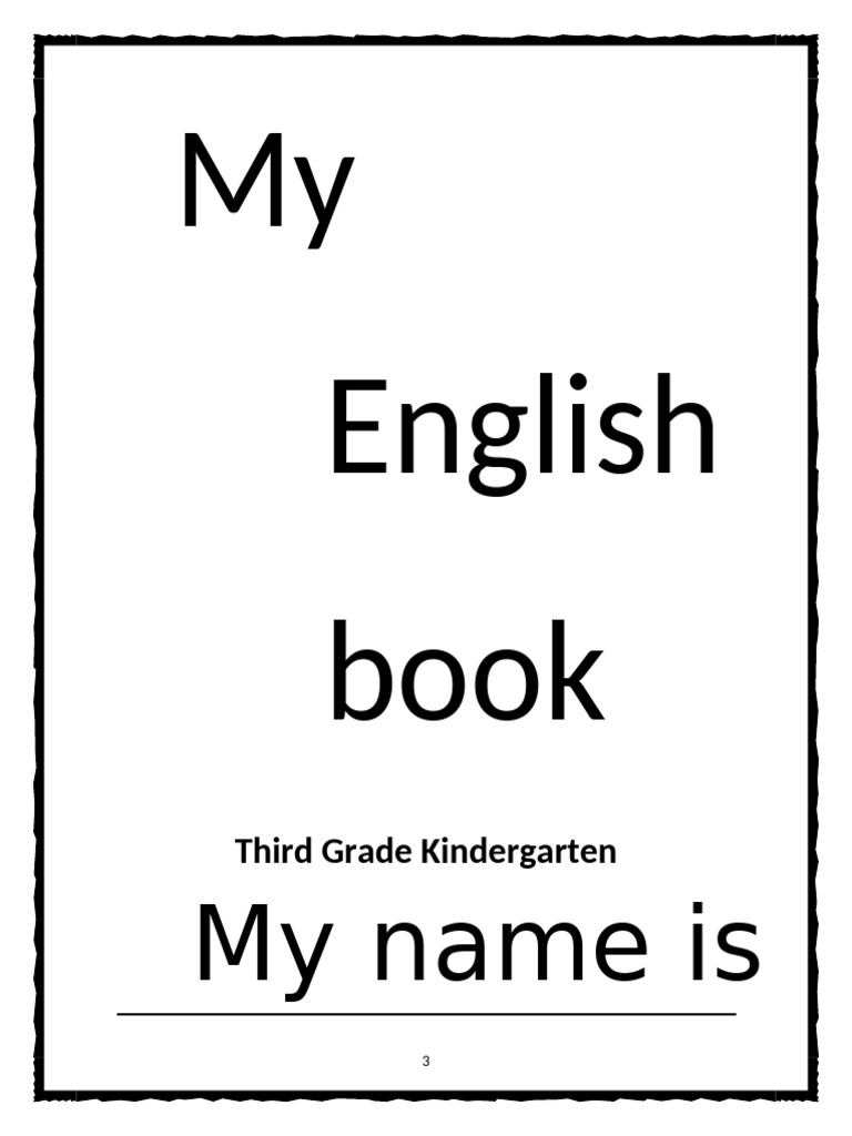 1 MY ENGLISH BOOK - KINDERGARTEN Ok | PDF