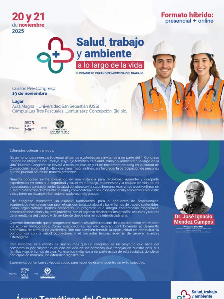 III Congreso Chileno de Medicina del Trabajo | PDF | Seguridad y salud ...