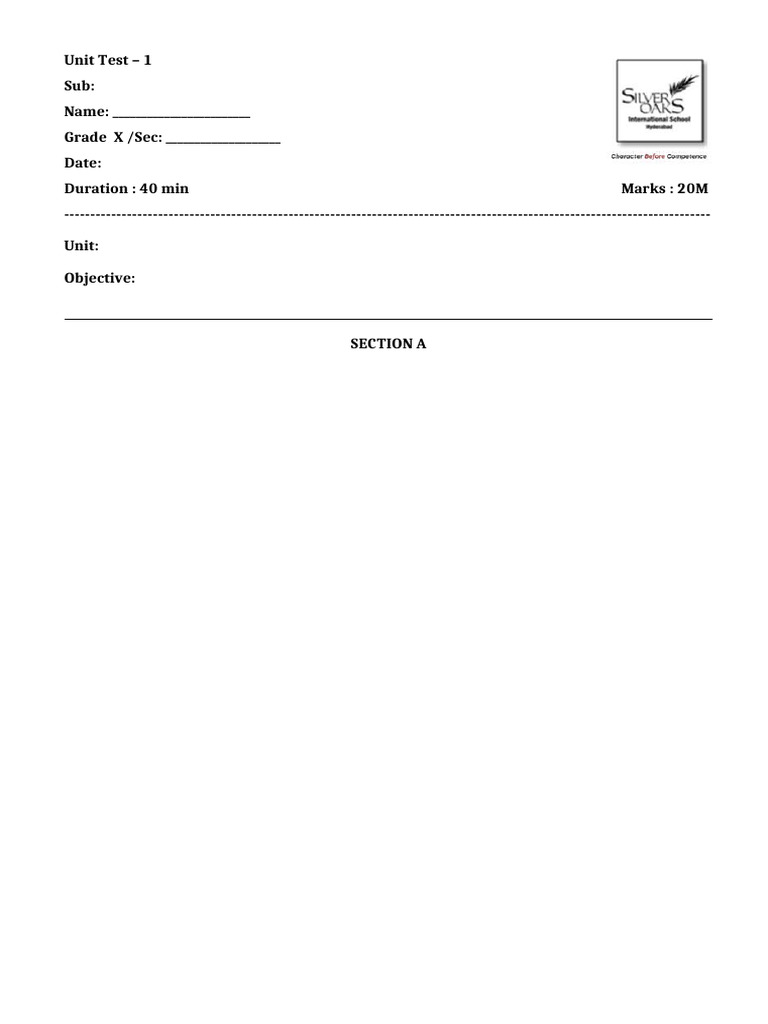 Unit Test Template | PDF