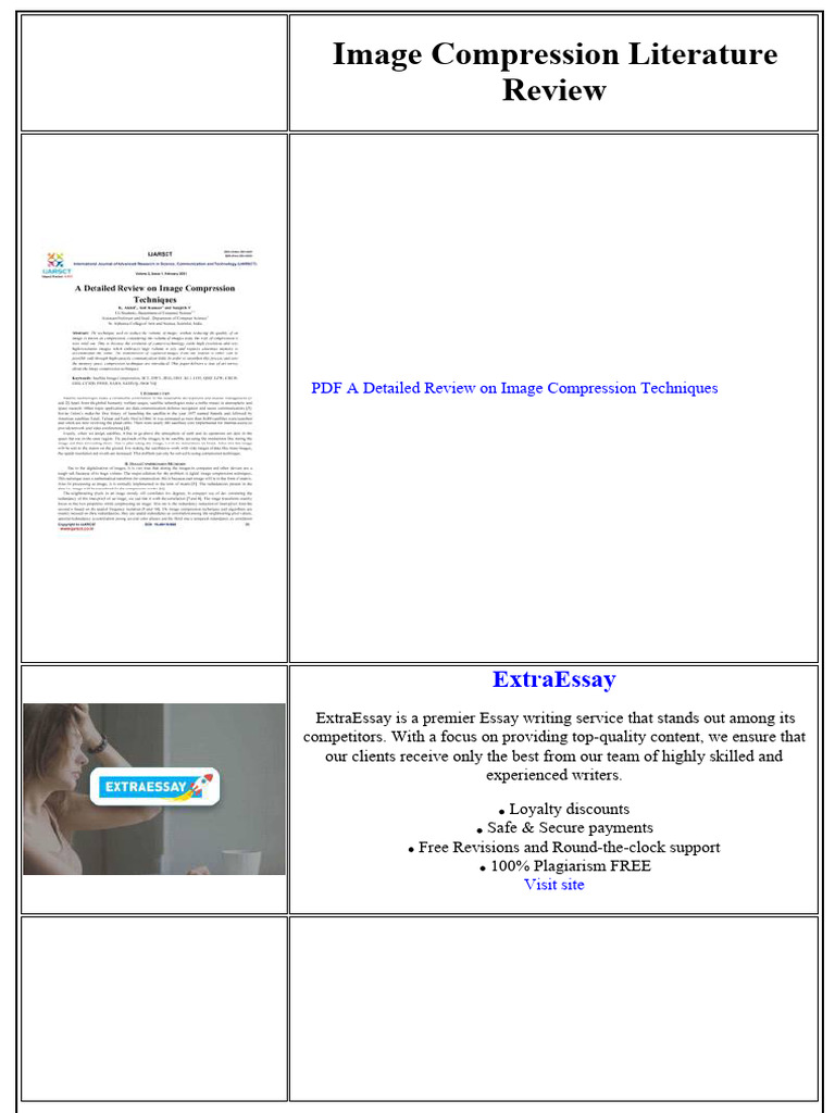 Image Compression Literature Review | PDF | Data Compression | Videotelephony