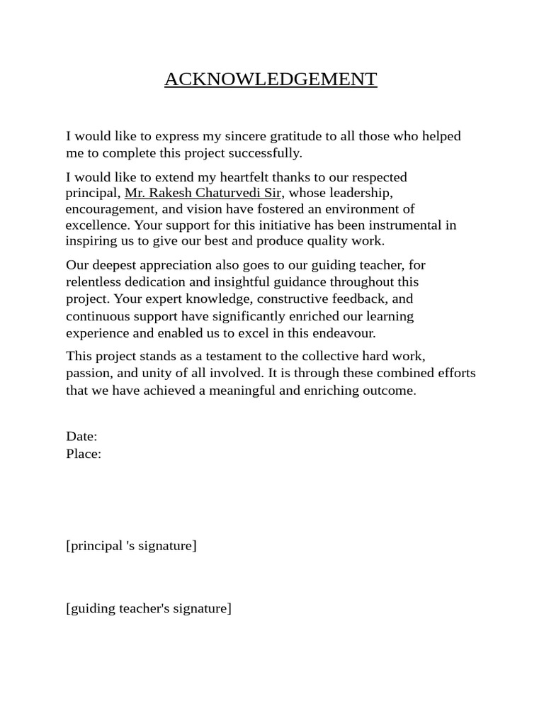 Acknowledgement & Certificate | PDF