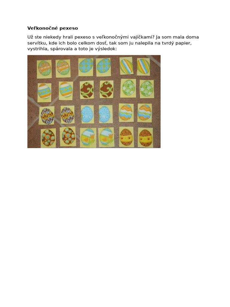 Velkonocne Pexeso | PDF