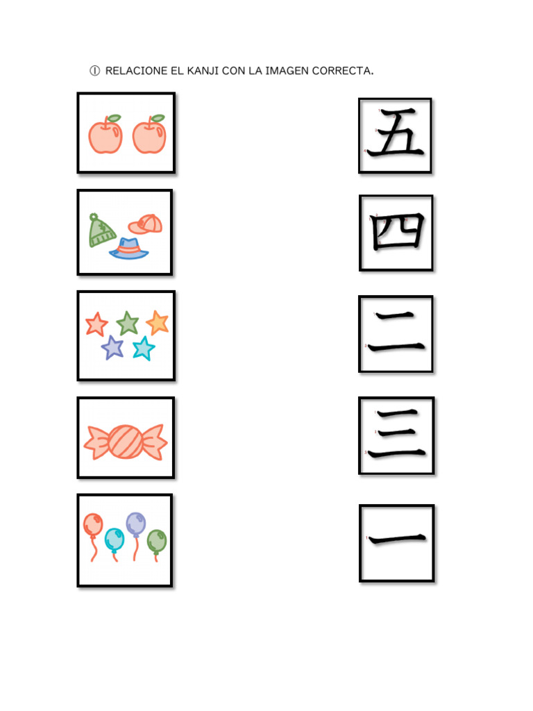Kanji Números Ejercicio 1 | PDF