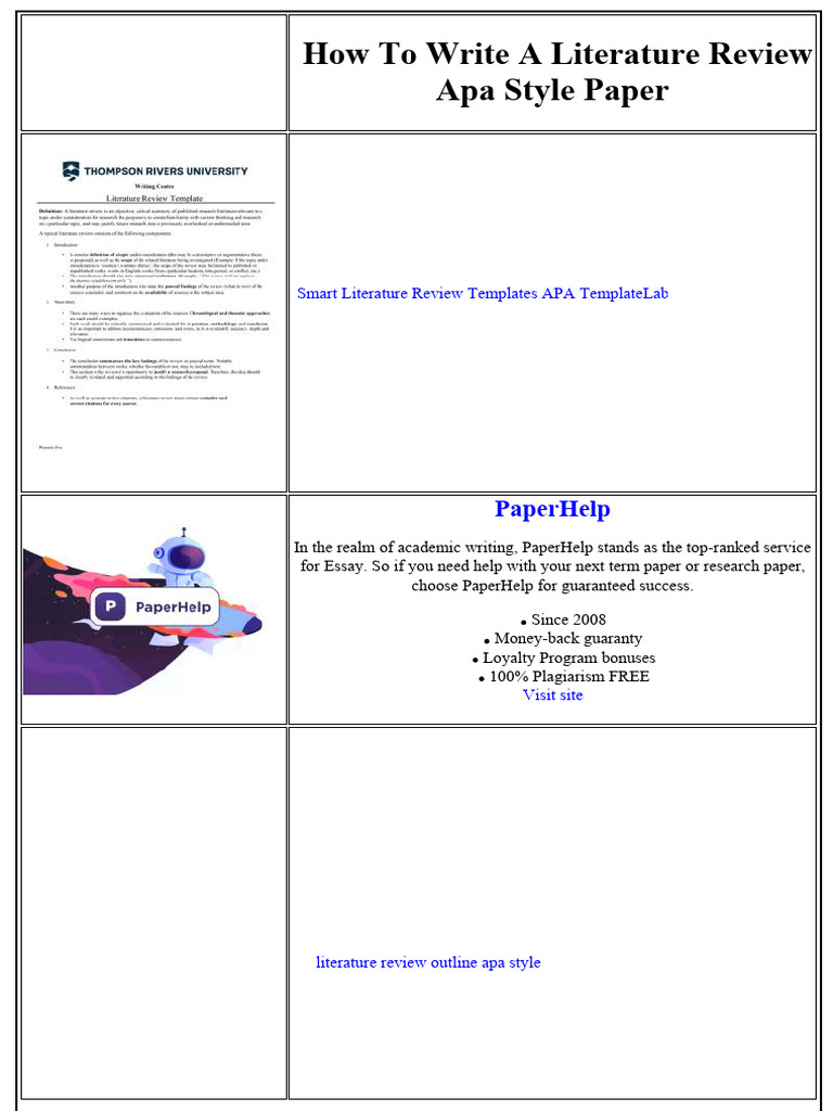 How To Write A Literature Review Apa Style Paper | PDF | Apa Style | Essays